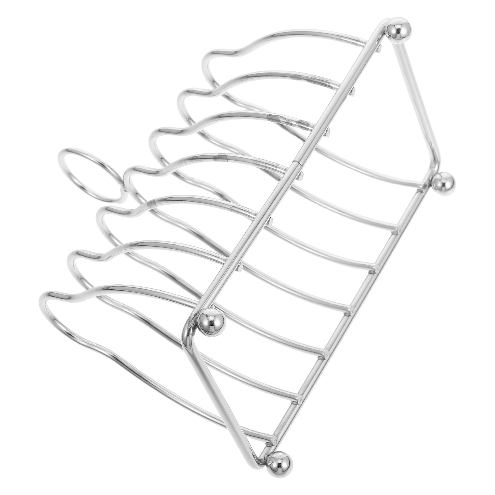 OUNONA Pot Lid Storage Stainless Steel Toast Rack Gold and Silver Bread ...
