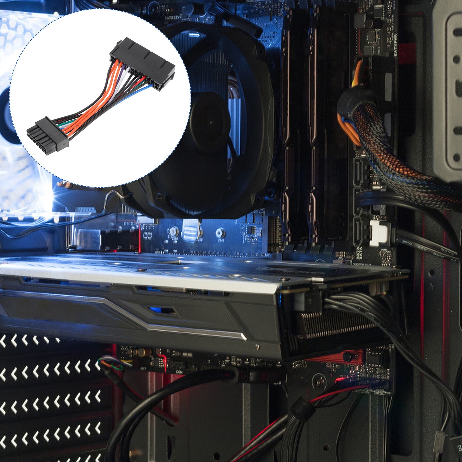 OUNONA Power Supply Cable 24-Pin to 14-Pin Power Cord ATX Power Adapter ...