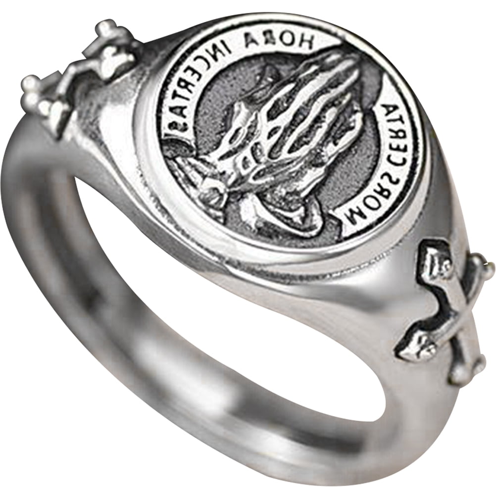 OUNONA Praying Hands Ring Cross Ring Personalized Retro Ring Decorative ...