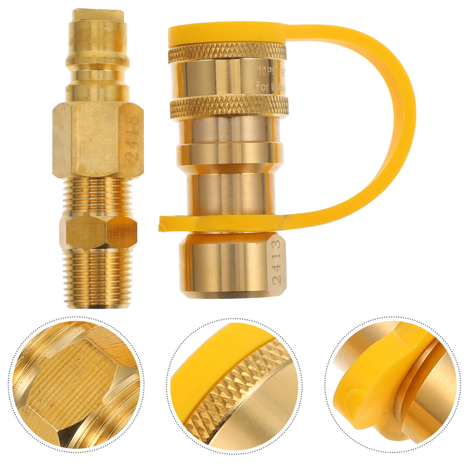 OUNONA Propane Quick Connect Fitting for Grills with Male Plug in Solid ...