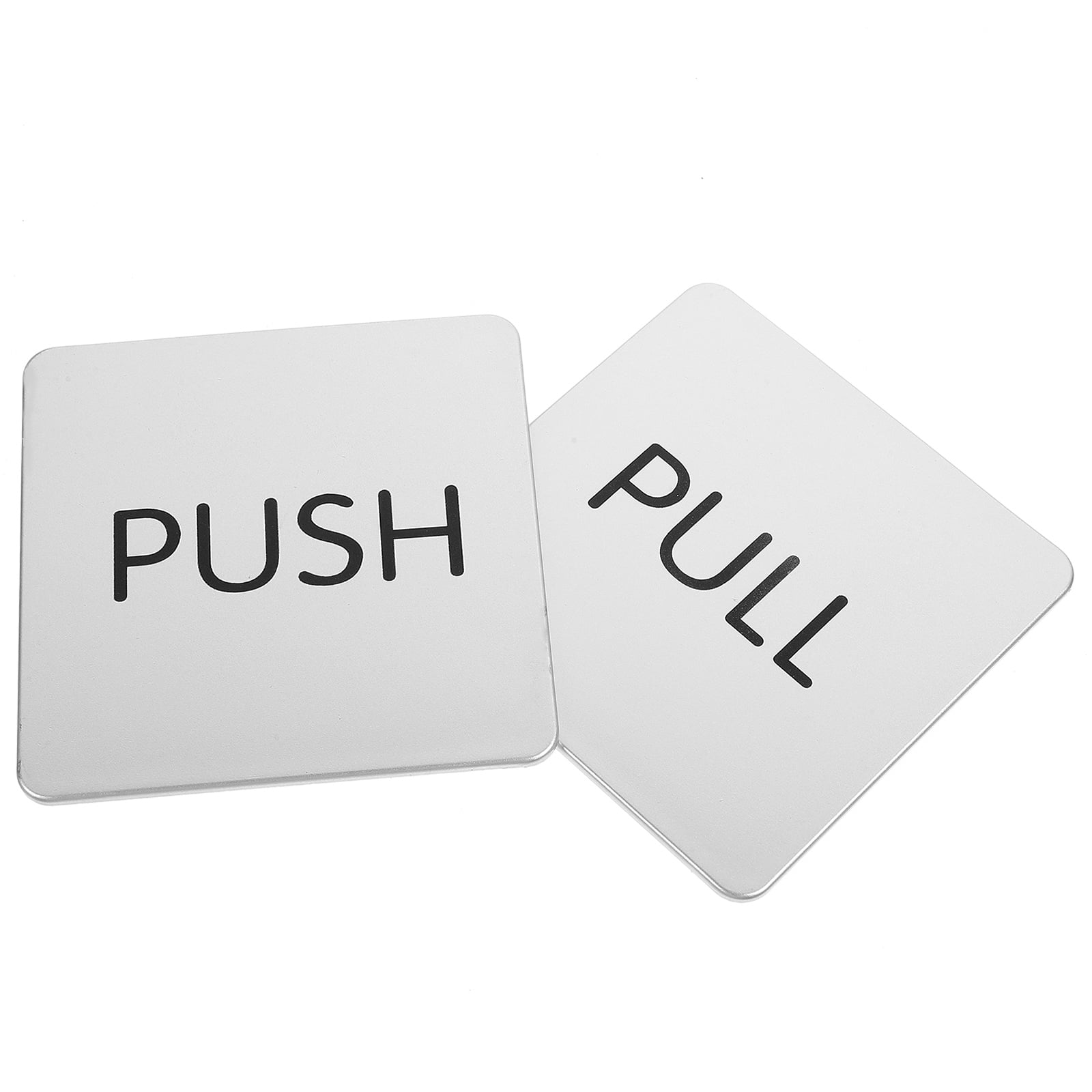 OUNONA Silver Acrylic Push and Pull Signs for Doors Office Use Easy DIY ...