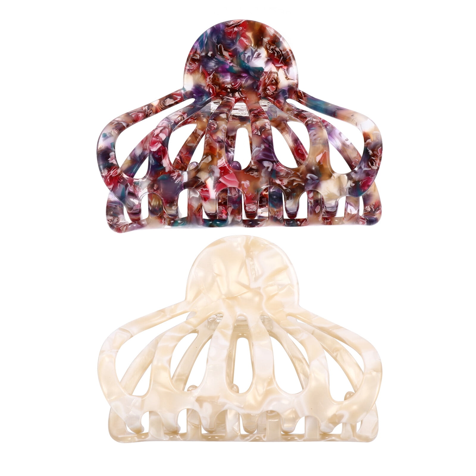 OUNONA Purple Acrylic Hair Claw Clips for Women Stylish Hair Clamp for ...