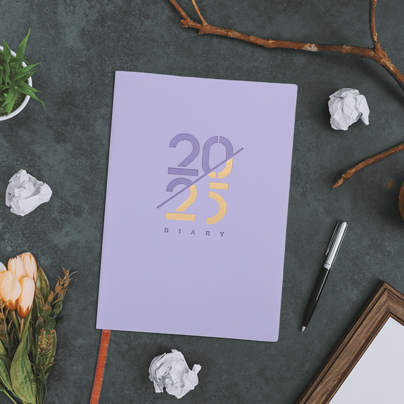 OUNONA Purple Daily Planner 2025 for Writing Use with Smooth Paper ...