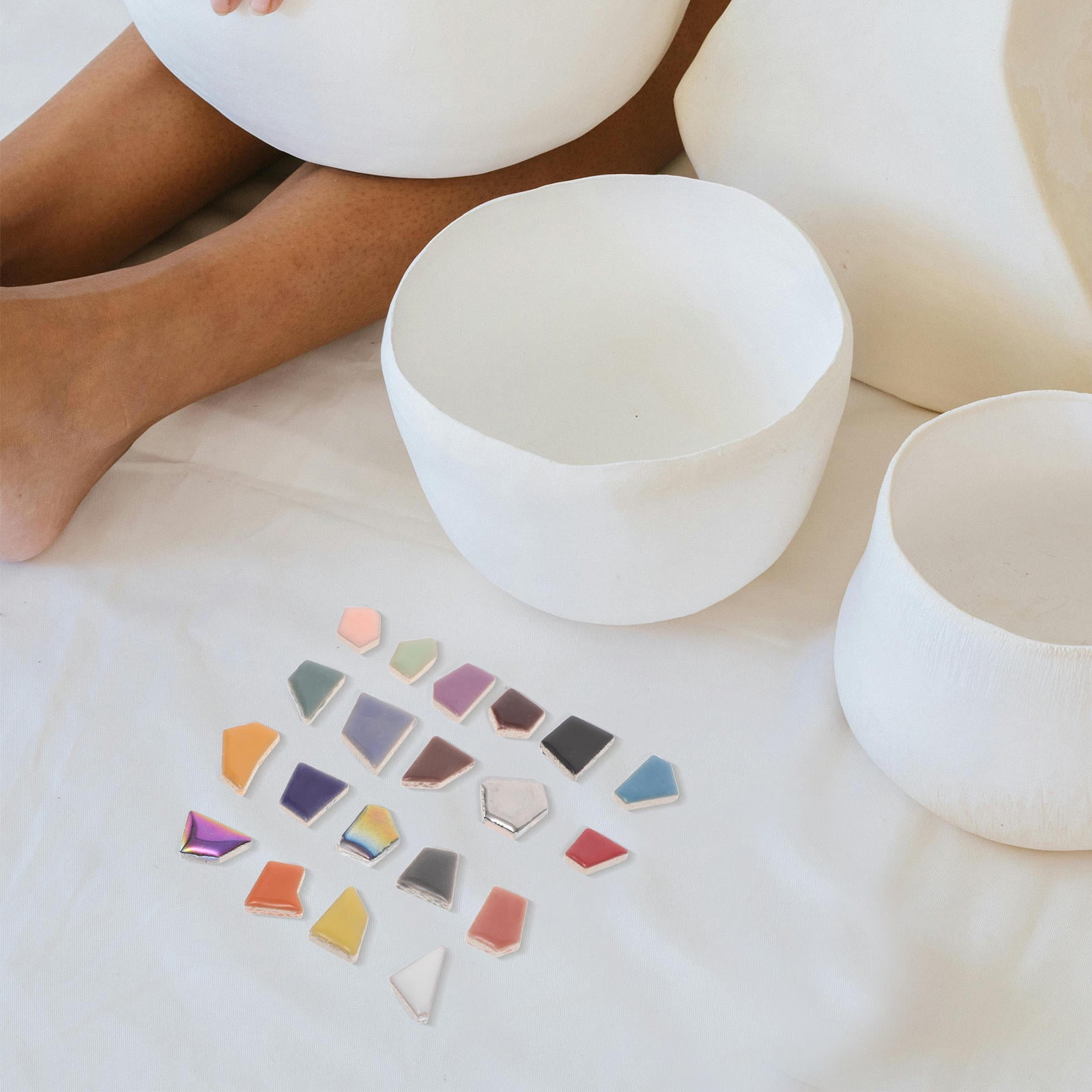 OUNONA Raindrops 1 Set Craft Broken Tiles Ceramic Mosaic Tiles Handmade ...