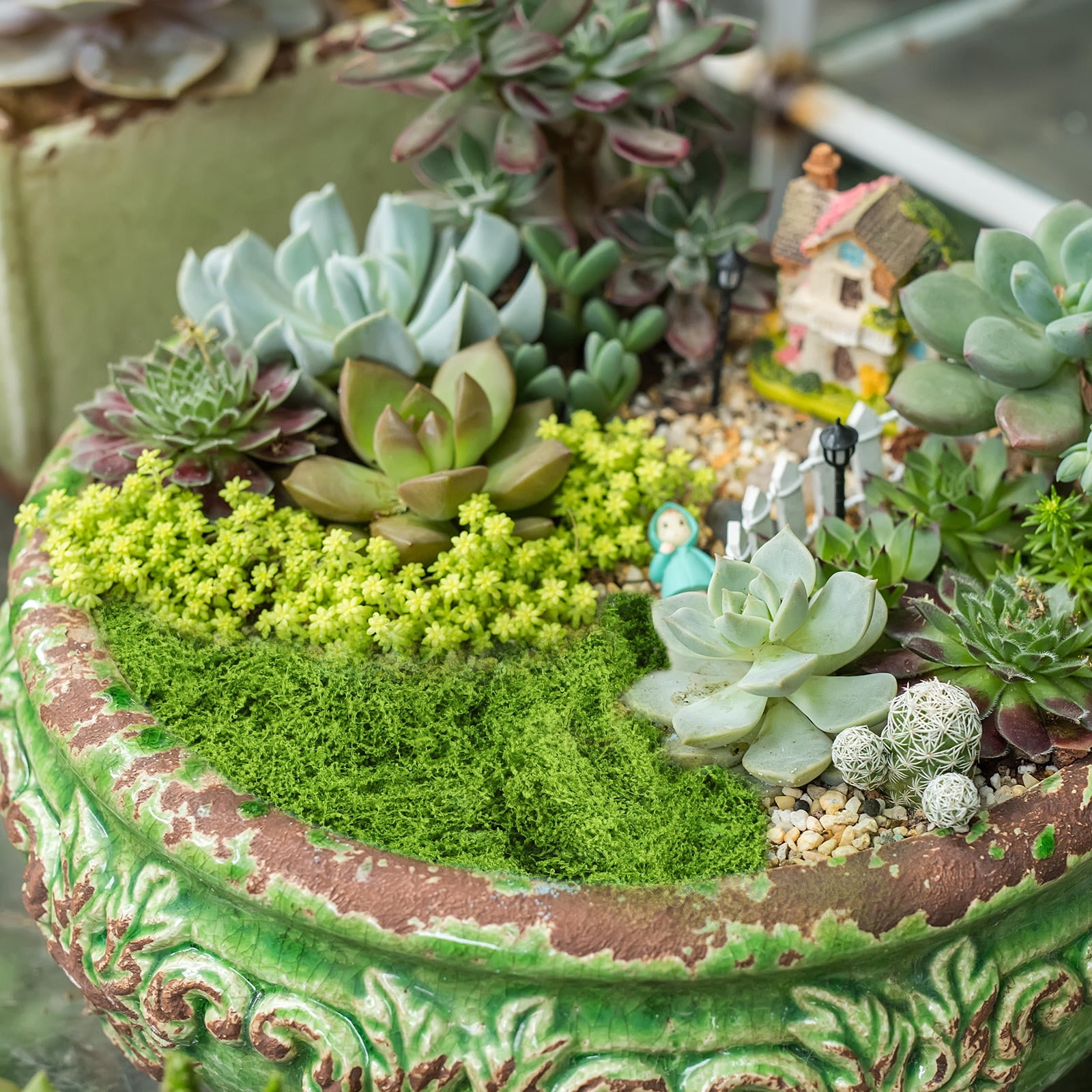 OUNONA Realistic Terrarium Moss Light Green for Indoor Plant Decoration ...