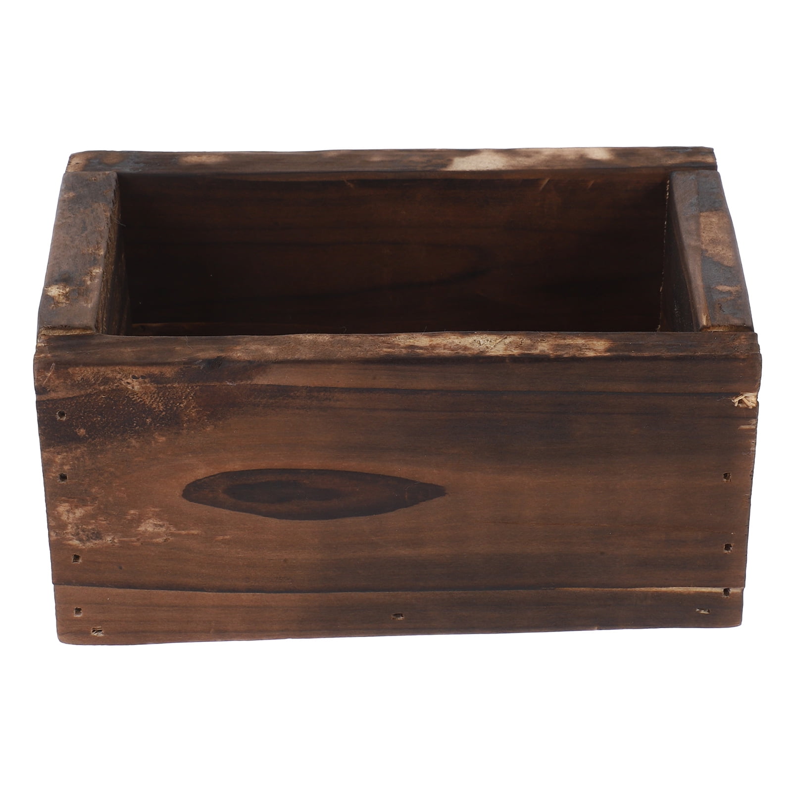 OUNONA Rectangular Carbonized Wood Planter Box Vegetable Flower ...