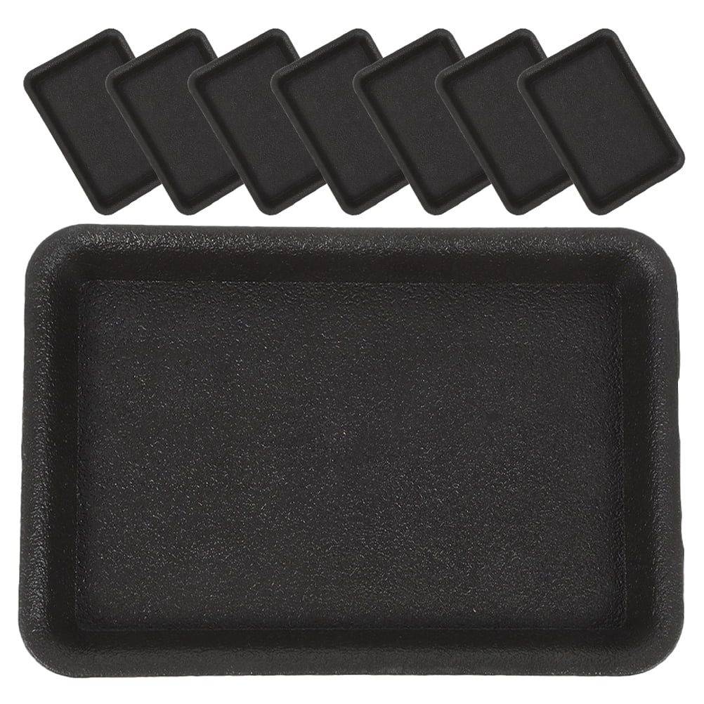 OUNONA Black Plastic Plant Saucers Rectangular Waterproof Design 8Pcs ...