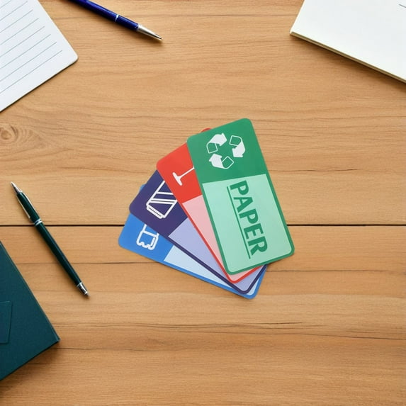 OUNONA Recycling Sign Stickers for Trash Bins Self Adhesive Fade ...