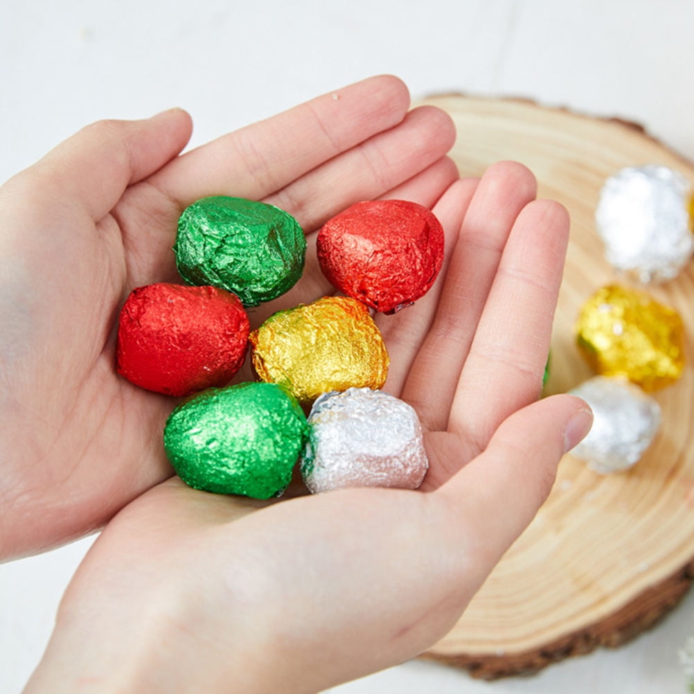 OUNONA Bright Color Candy Wrappers in Red Aluminum Foil for Gift ...