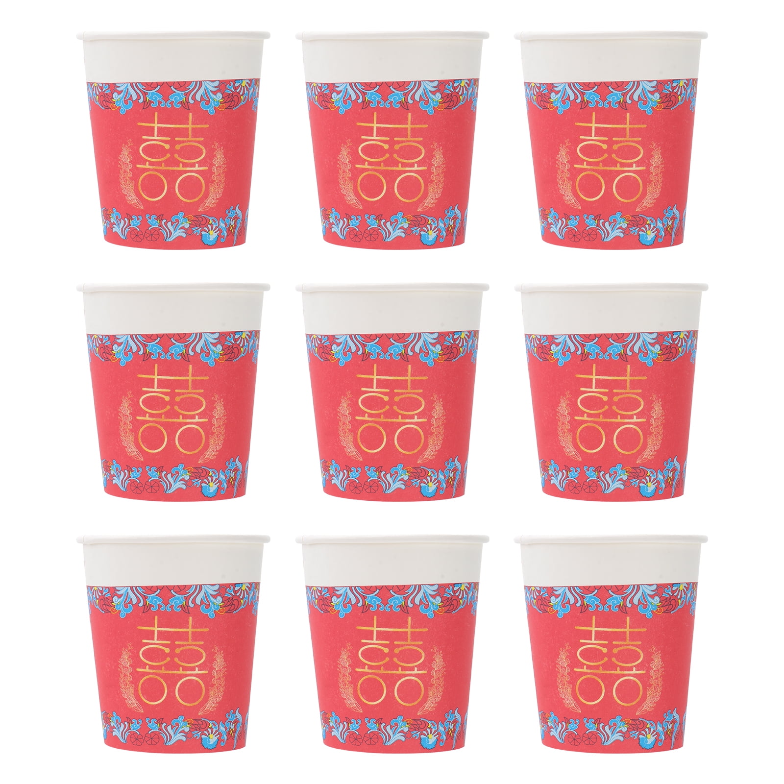 Tineasur Red Chinese Wedding Paper Cups, Thick and Party Cups - Walmart.com
