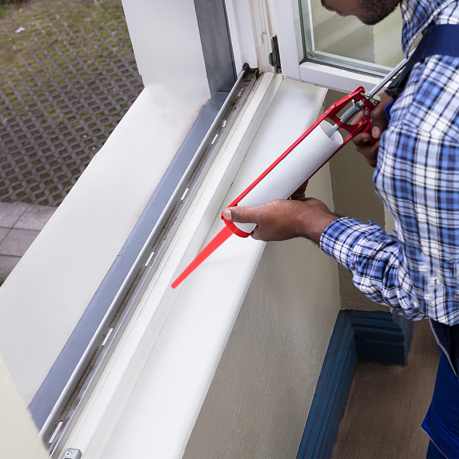 OUNONA Red Long Sausage Glue Nozzle Caulking Nozzle Extension Reusable ...