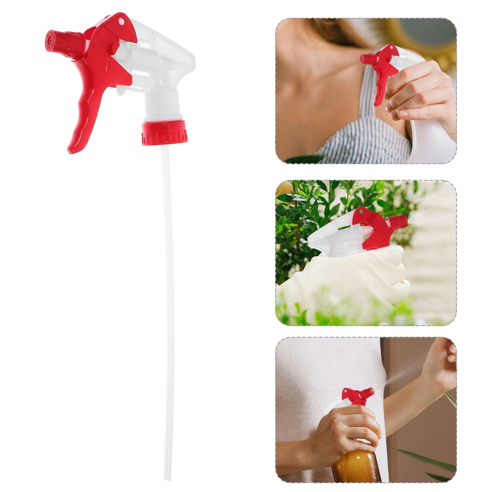 OUNONA Red Plastic Garden Sprayer with Adjustable Nozzle and Fine Mist ...