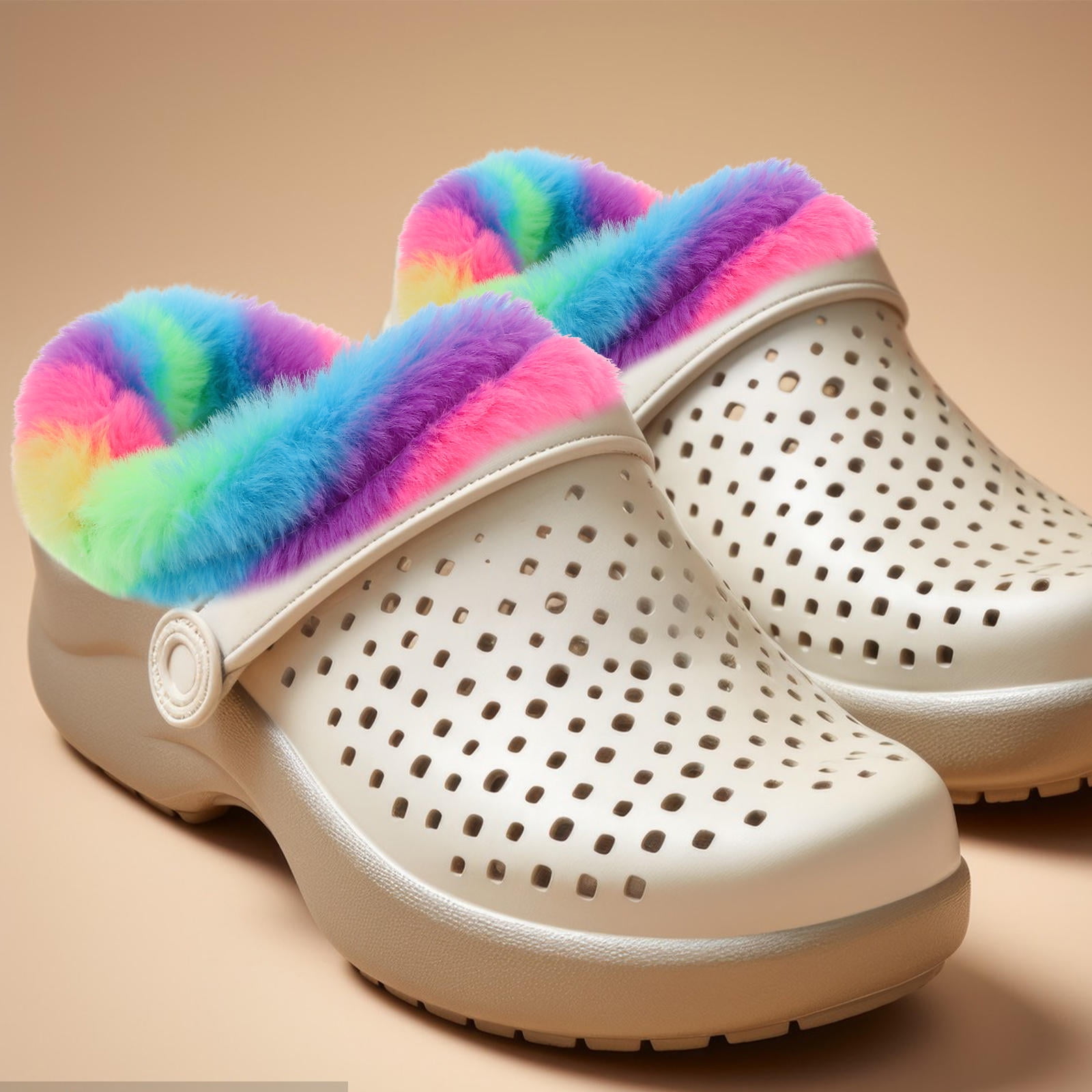 OUNONA Removable Furry Liners For Hole Shoes Plush Inserts For Winter ...