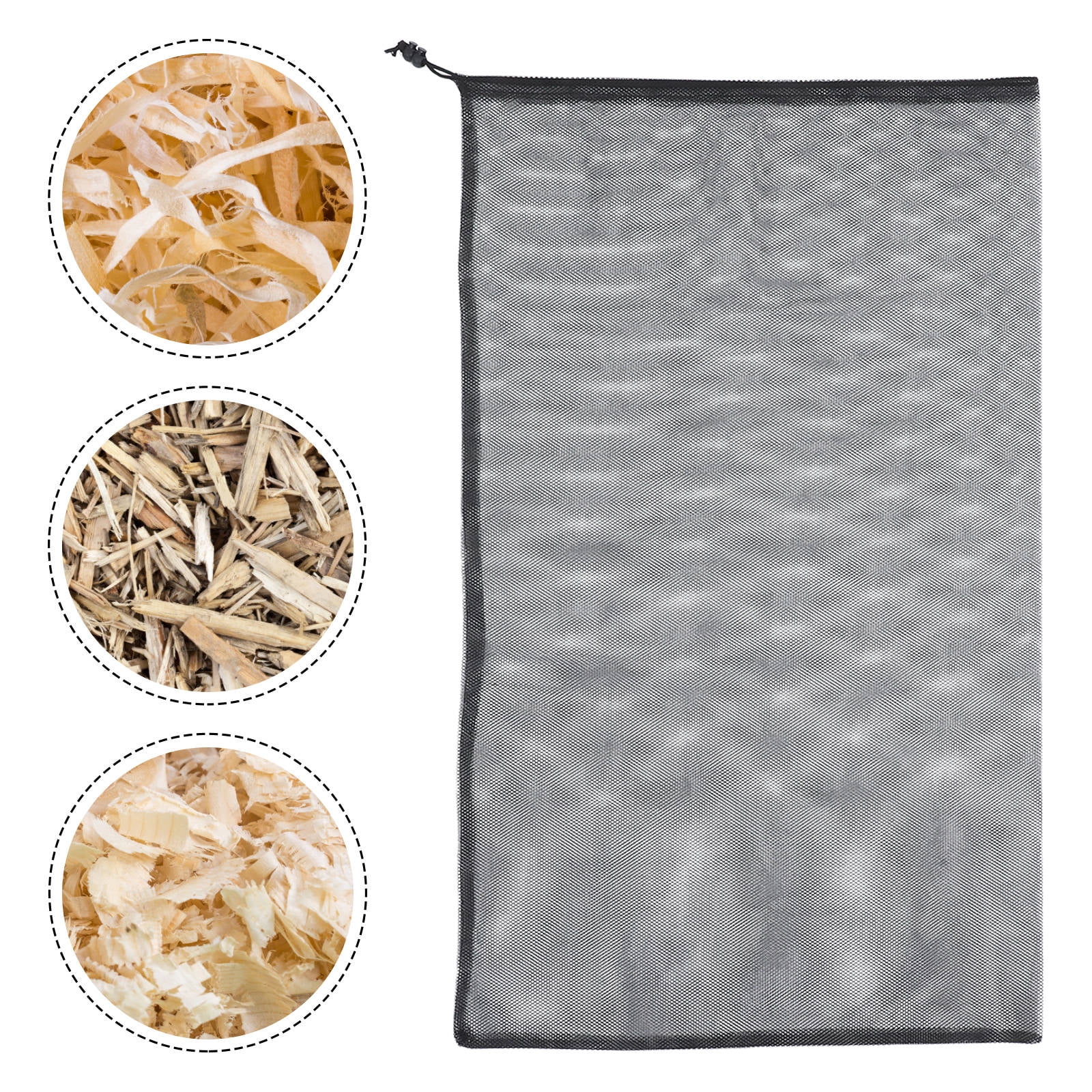 OUNONA Replacement Mesh Bag Leaf Shredding Machine Collection Bag Air Hole and Drawstring Grass ...