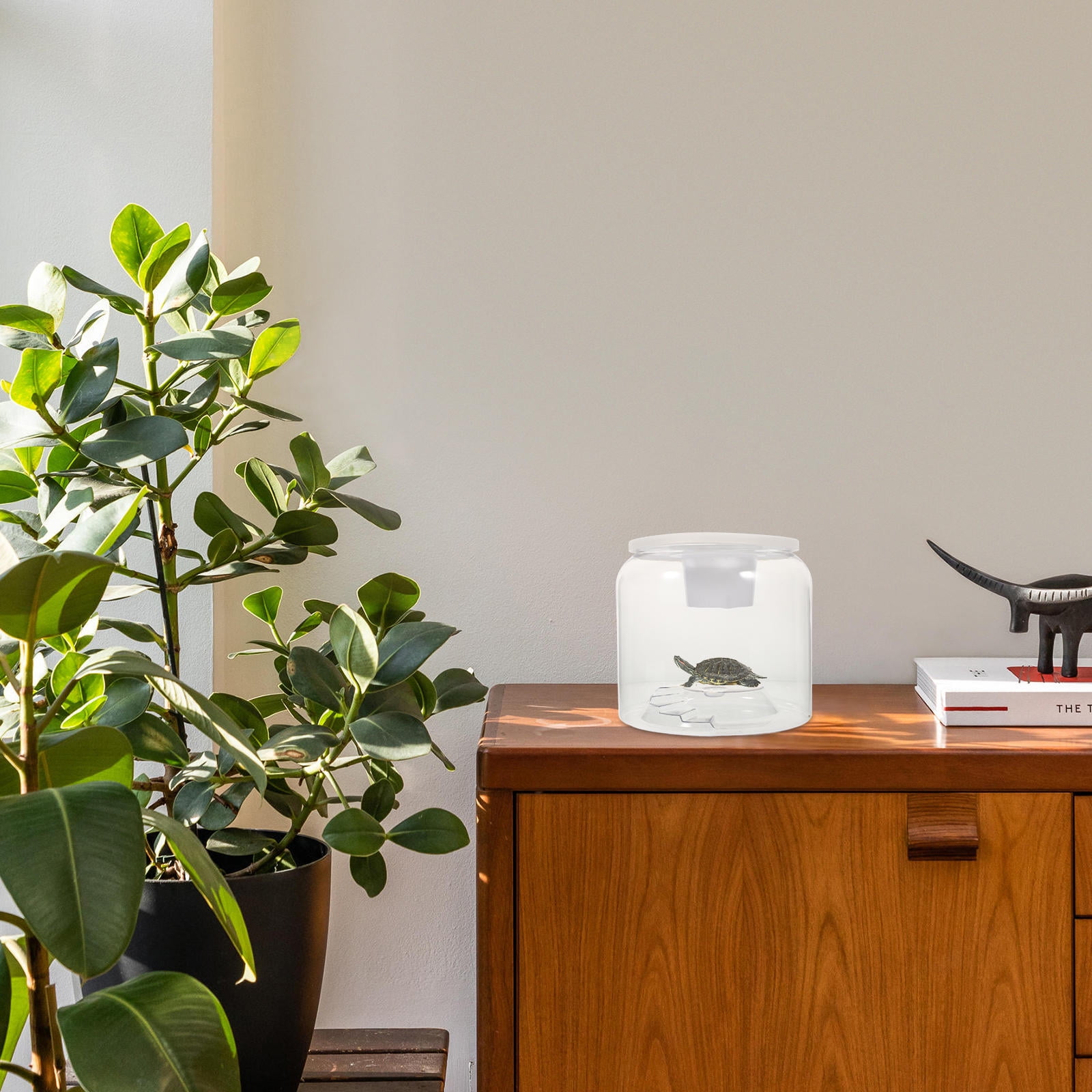 OUNONA Reptile Terrarium Turtle Aquarium Kit with Basking Platform ...