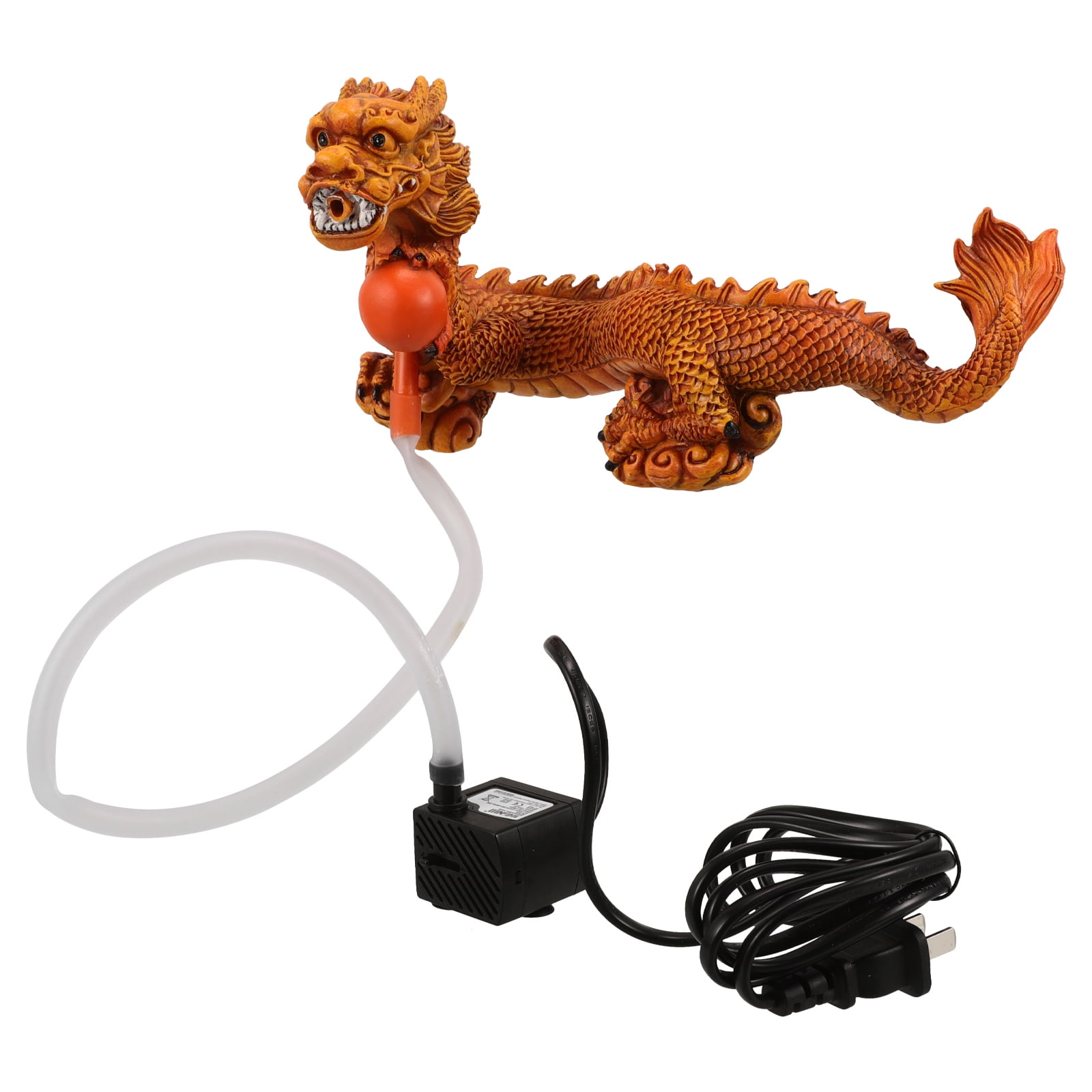 OUNONA Orange Resin Dragon Figurine for Fish Tank Decor Safe and Smooth ...