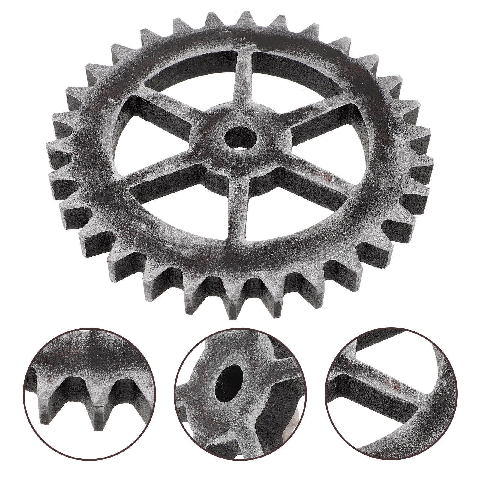 OUNONA Wooden Gear Wall Decor Dark Brown with Fine Workmanship for ...