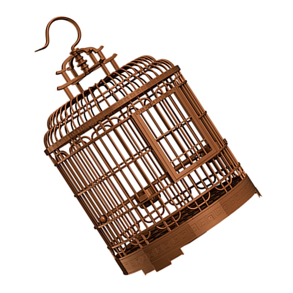 OUNONA Retro Plastic Bird Cage With Hook Portable Bird Travel Carrier ...