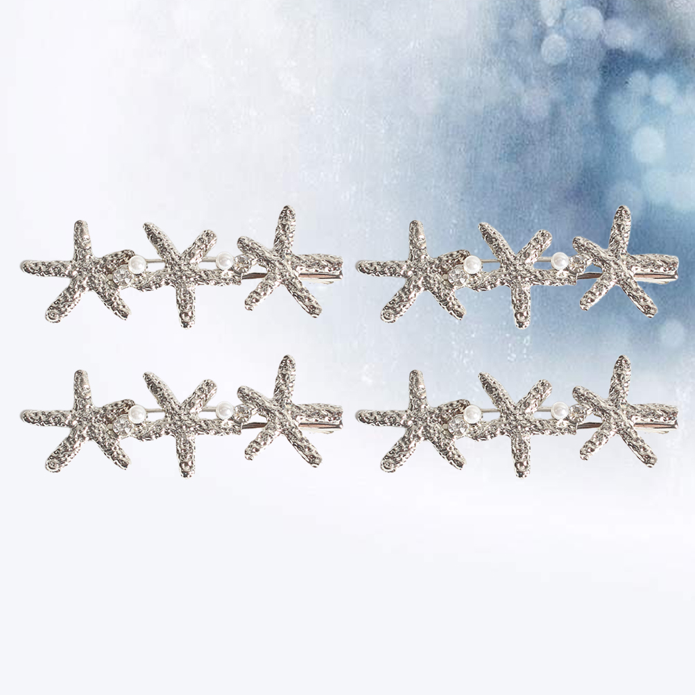 OUNONA Retro Sea Star Hair Clips with Imitation Pearl Inlay for Women ...