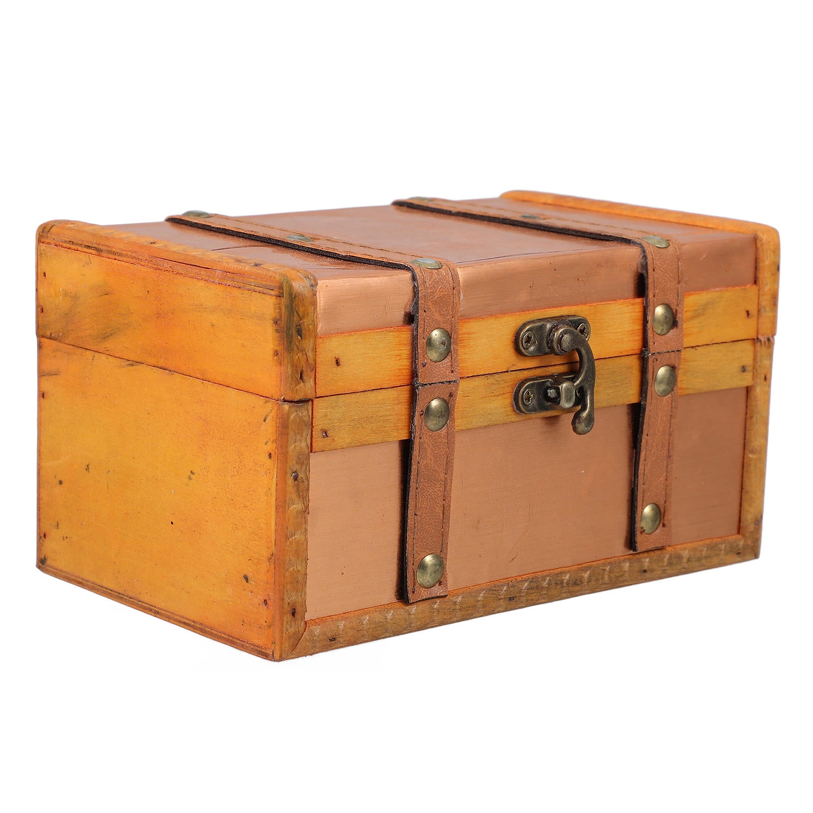 OUNONA Retro Wooden Jewelry Box with Hinged Lid Small Decorative ...