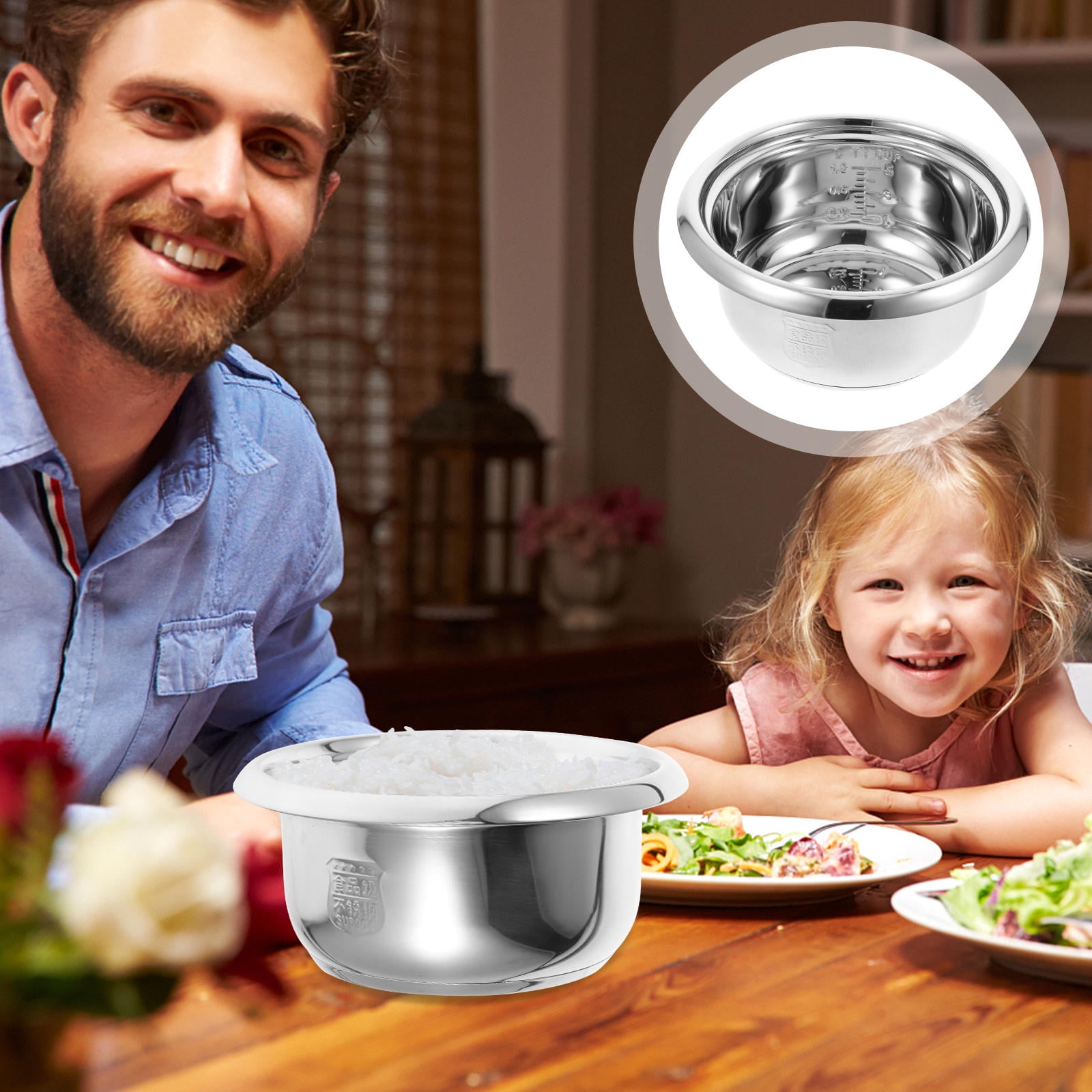 OUNONA Rice Cooker Liner Instant Rice Cooker Stainless Steel Cooking ...