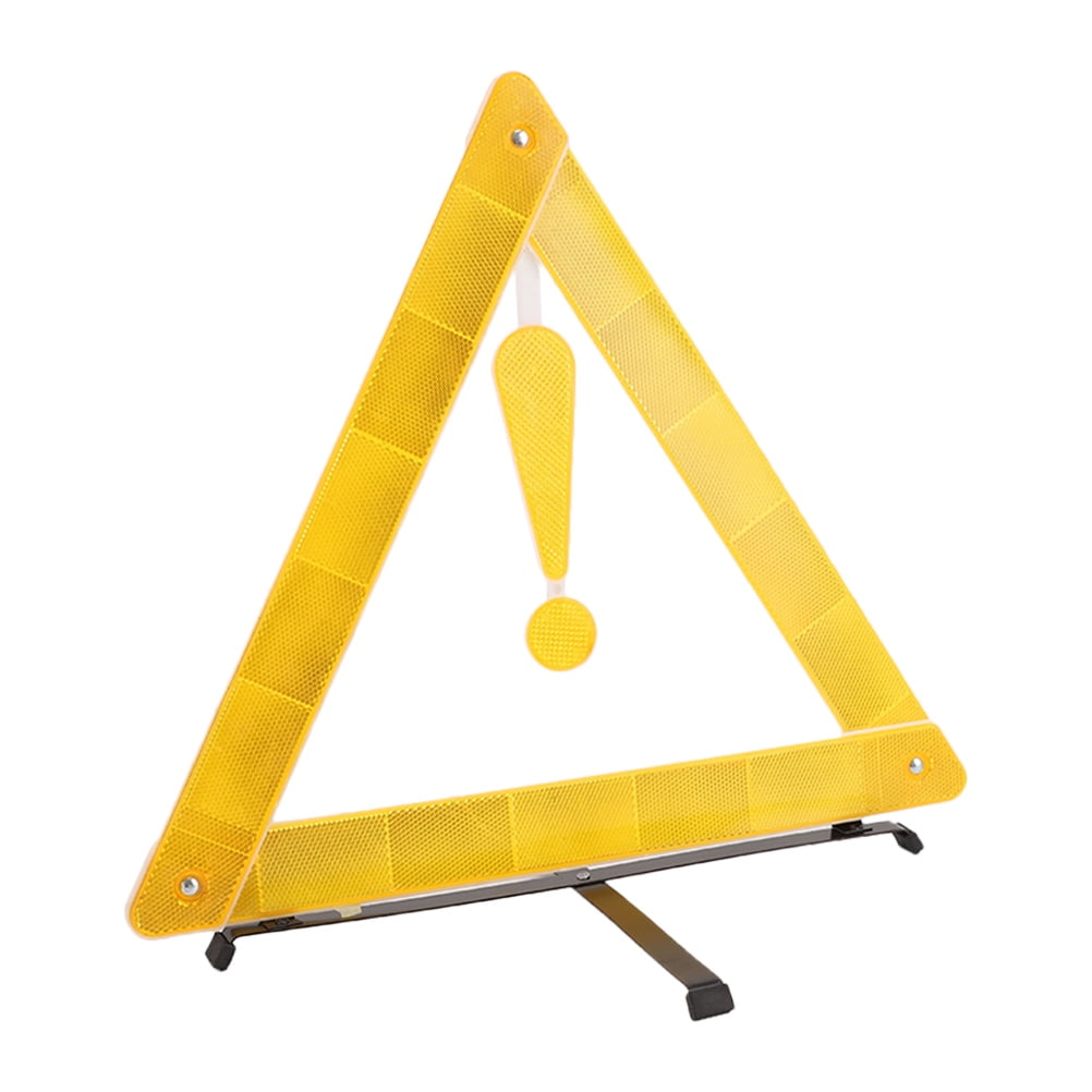 OUNONA Yellow Foldable Triangle Warning Sign for Car Emergency with ...