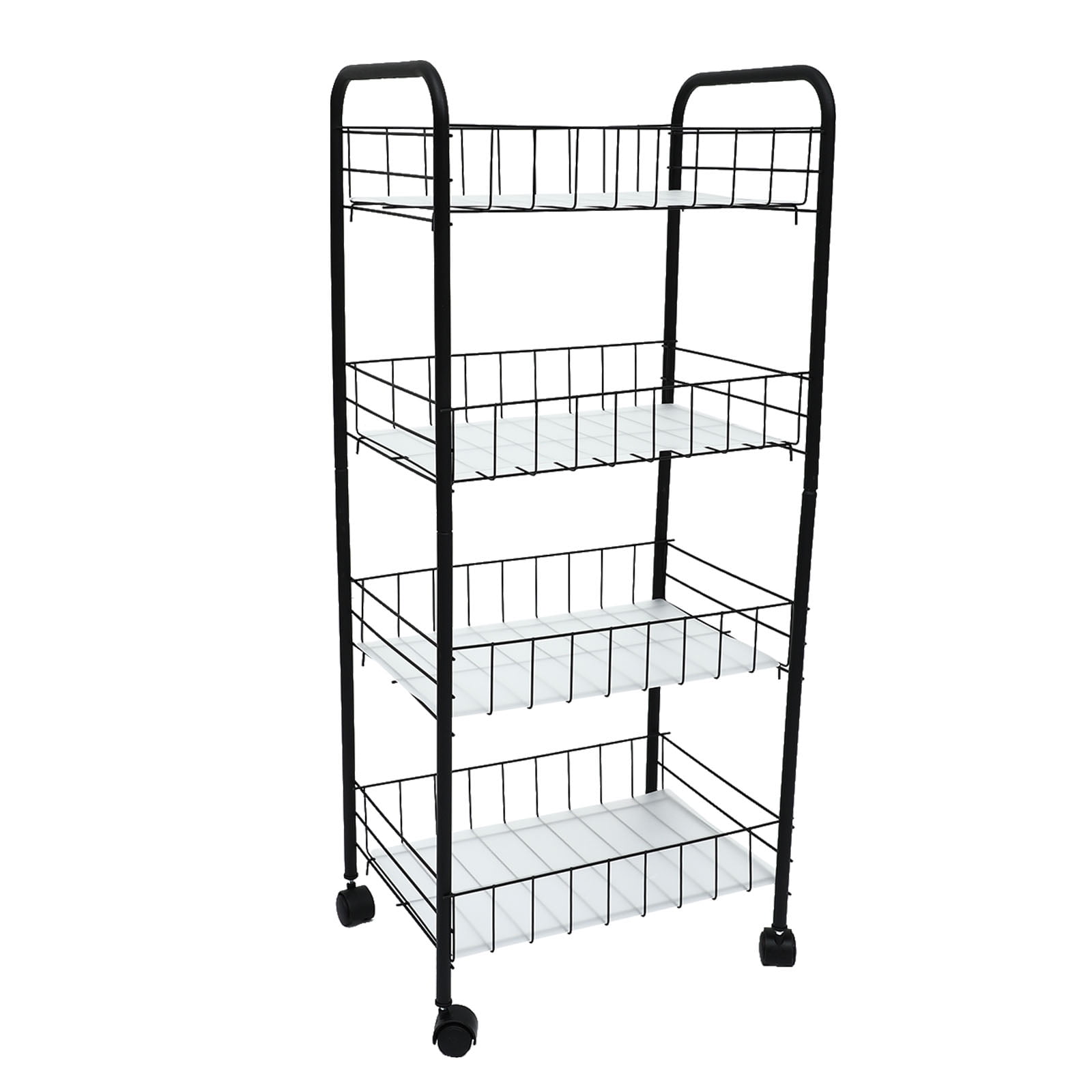 OUNONA Roller Storage Rack Narrow Rolling Cart Wheels Shelf Shelving ...