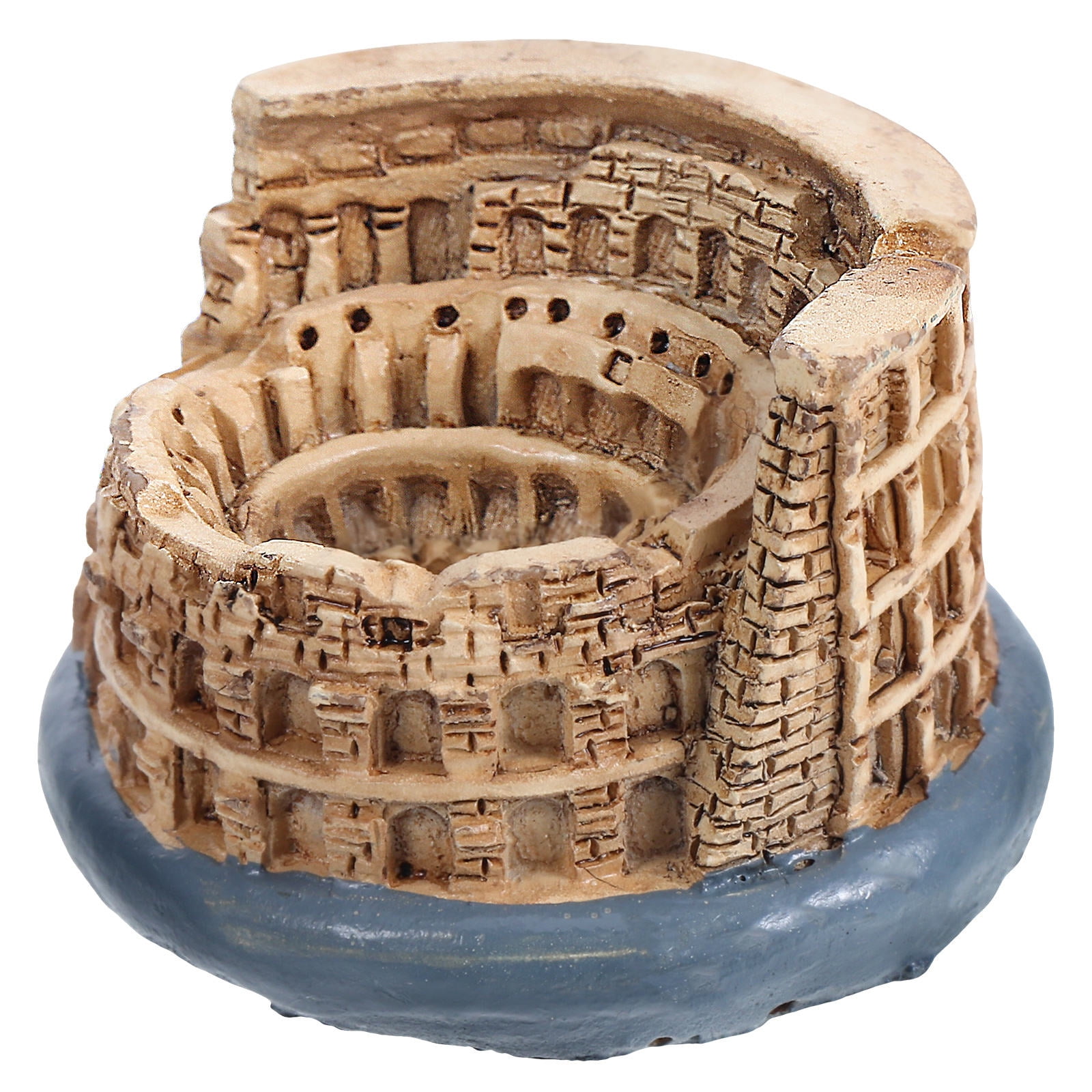 Tineasur Roman Colosseum Figurine Multi-Color Resin Aquarium Decor Home ...