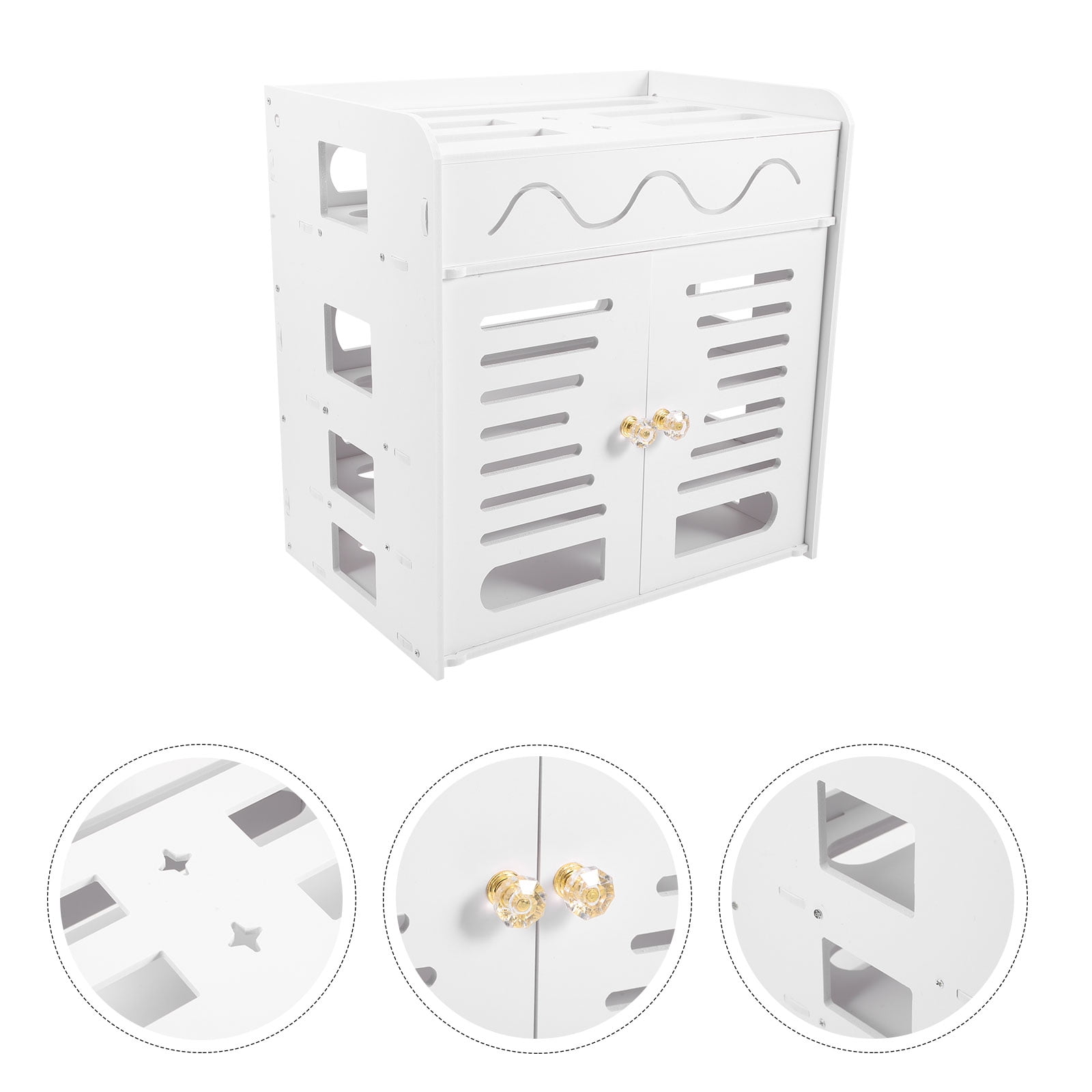 Homoyoyo Router Floor Cabinet Storage Solution White 1Pack Office Use ...