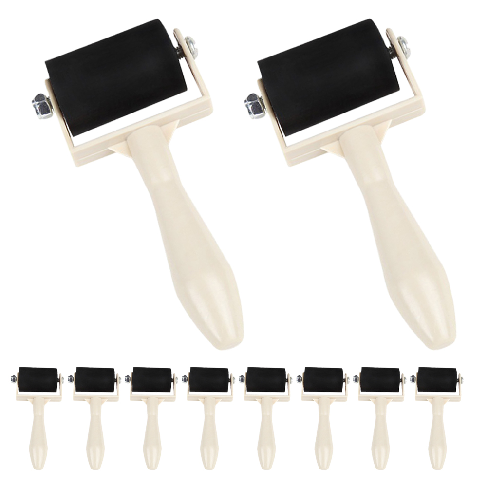 OUNONA 10pcs Rubber Roller Paint Brush Ink Applicator Printmaking Tool ...