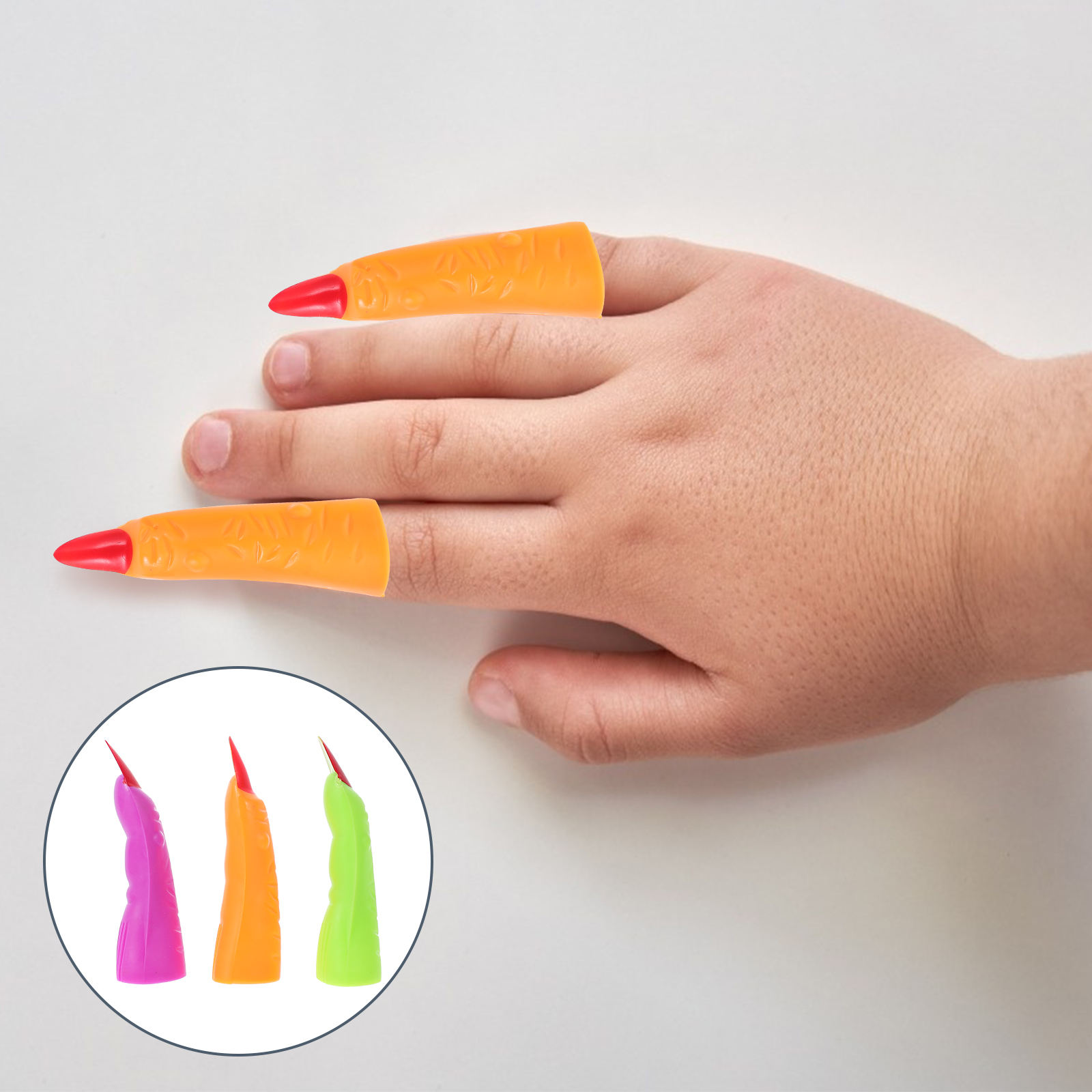 OUNONA Scary Finger Covers for Playing Made of PVC Assorted Color and ...
