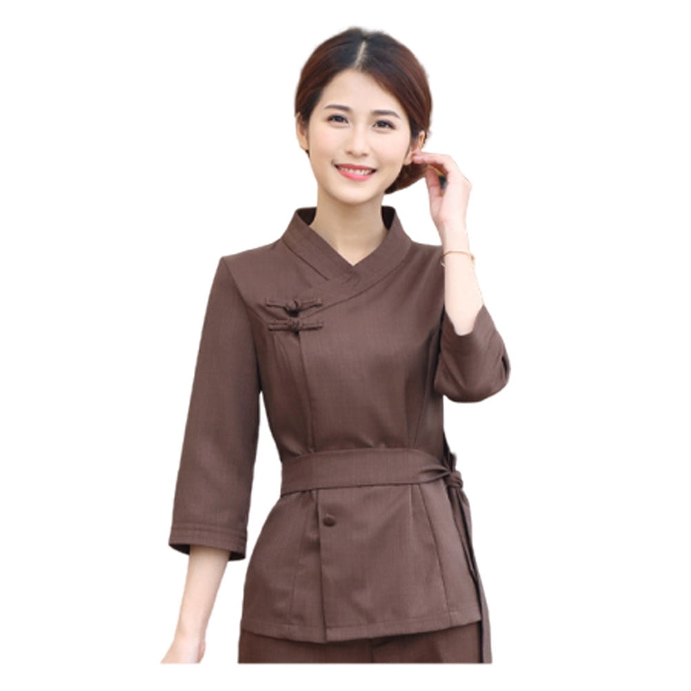 OUNONA Scrub Salon Workwear Medical Overalls Spa Clothing Suit Neck V ...