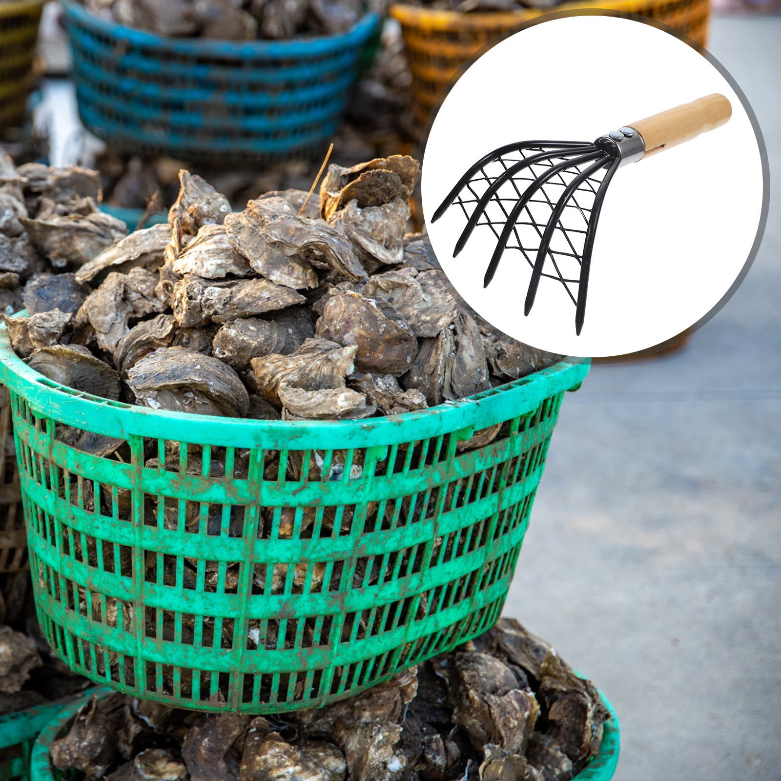 OUNONA Seafood Digging Rake Clam for Clamming Garden Scraper Tool ...