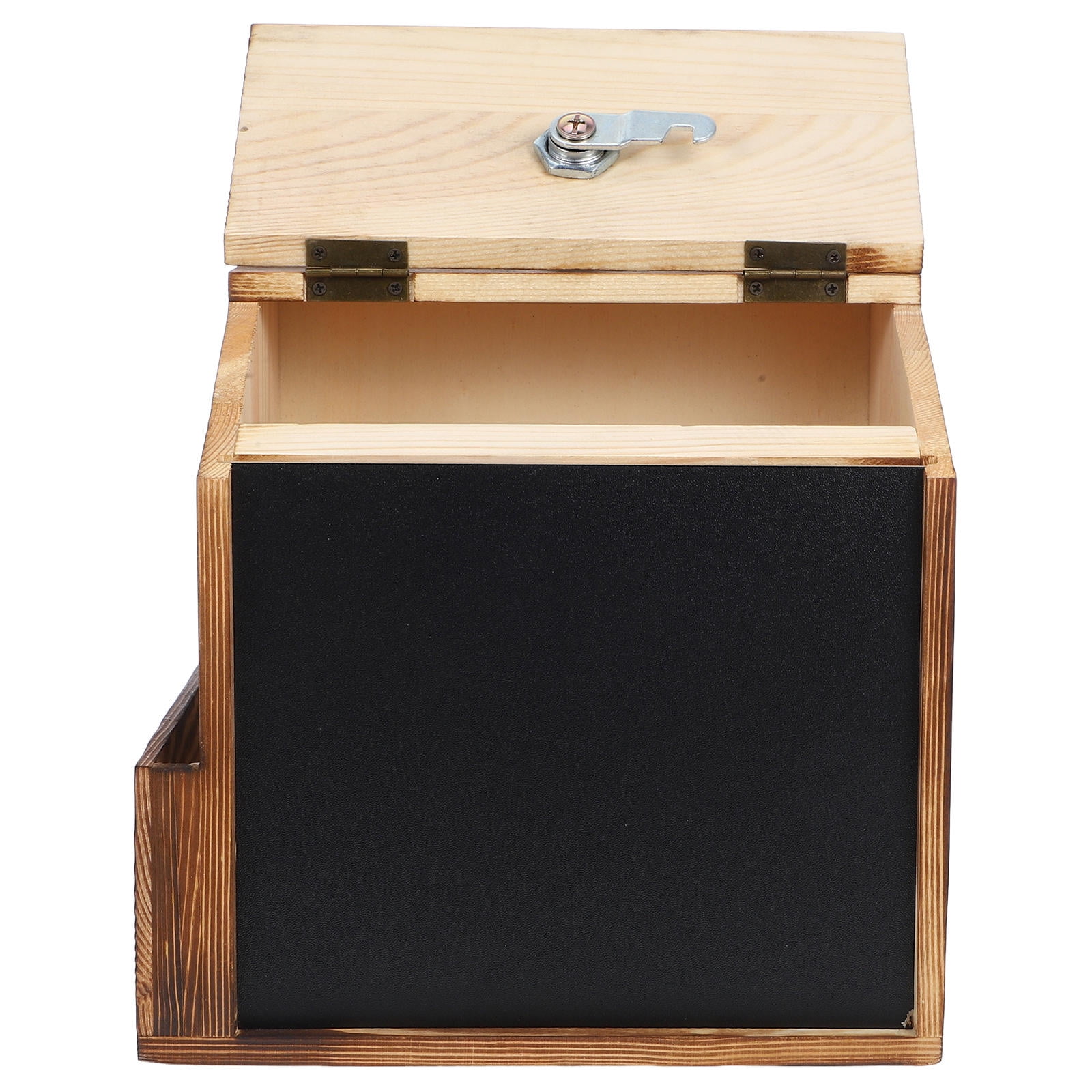OUNONA Secure Wooden Donation Box with Lock and Blackboard Wall Mounted ...