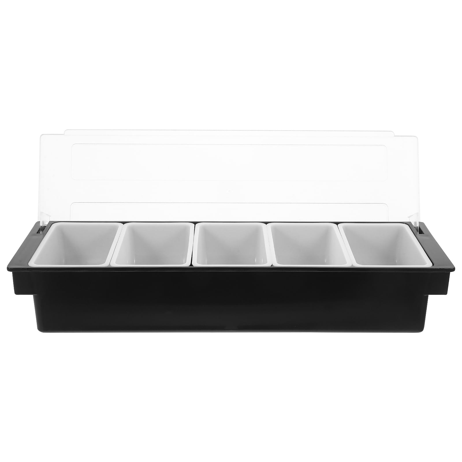 OUNONA Serving Box with 5-Divider Chilled Condiment Tray for Bar ...