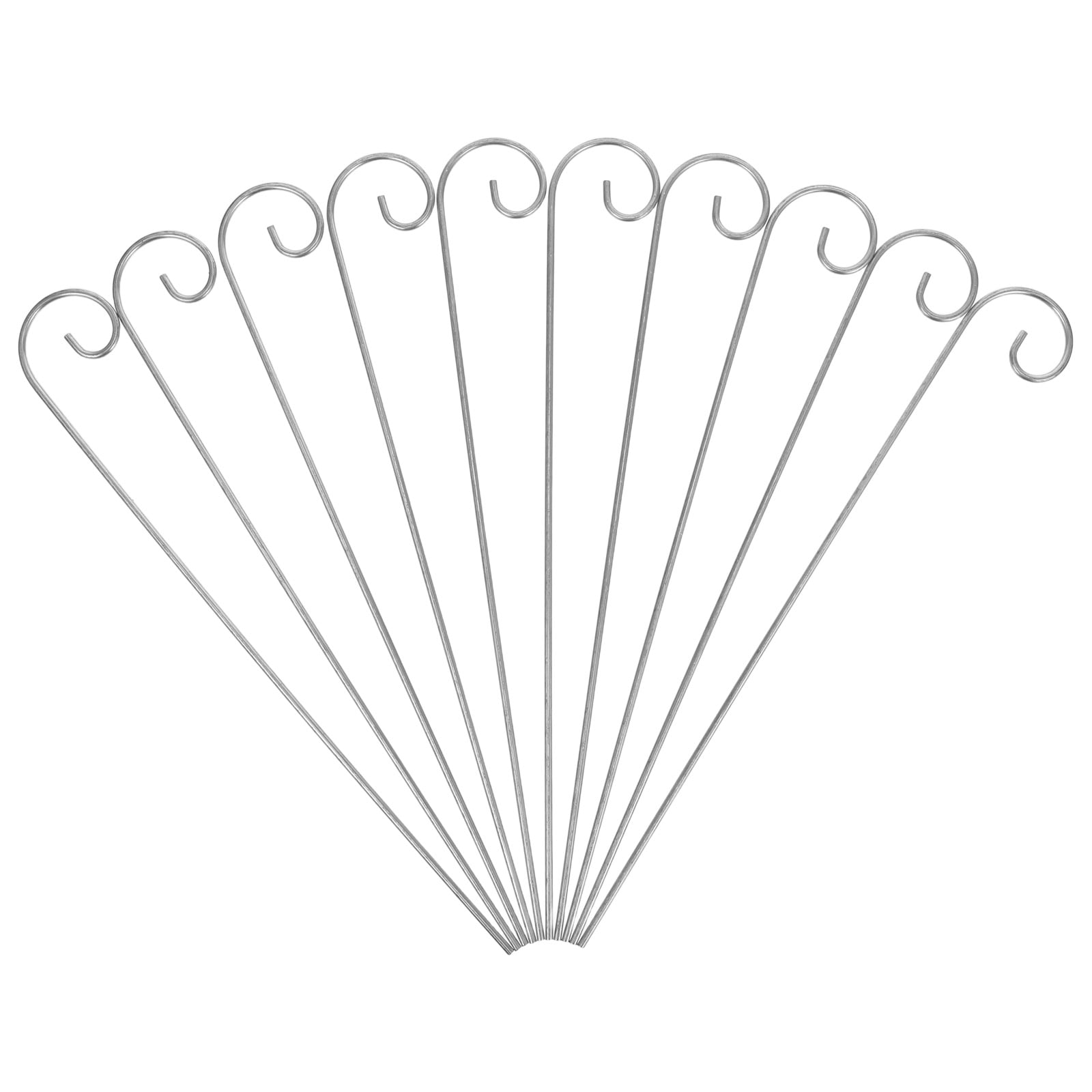 OUNONA 10Pcs Silver Garden Shepherd Hooks Metal Plant Sign Holders for ...