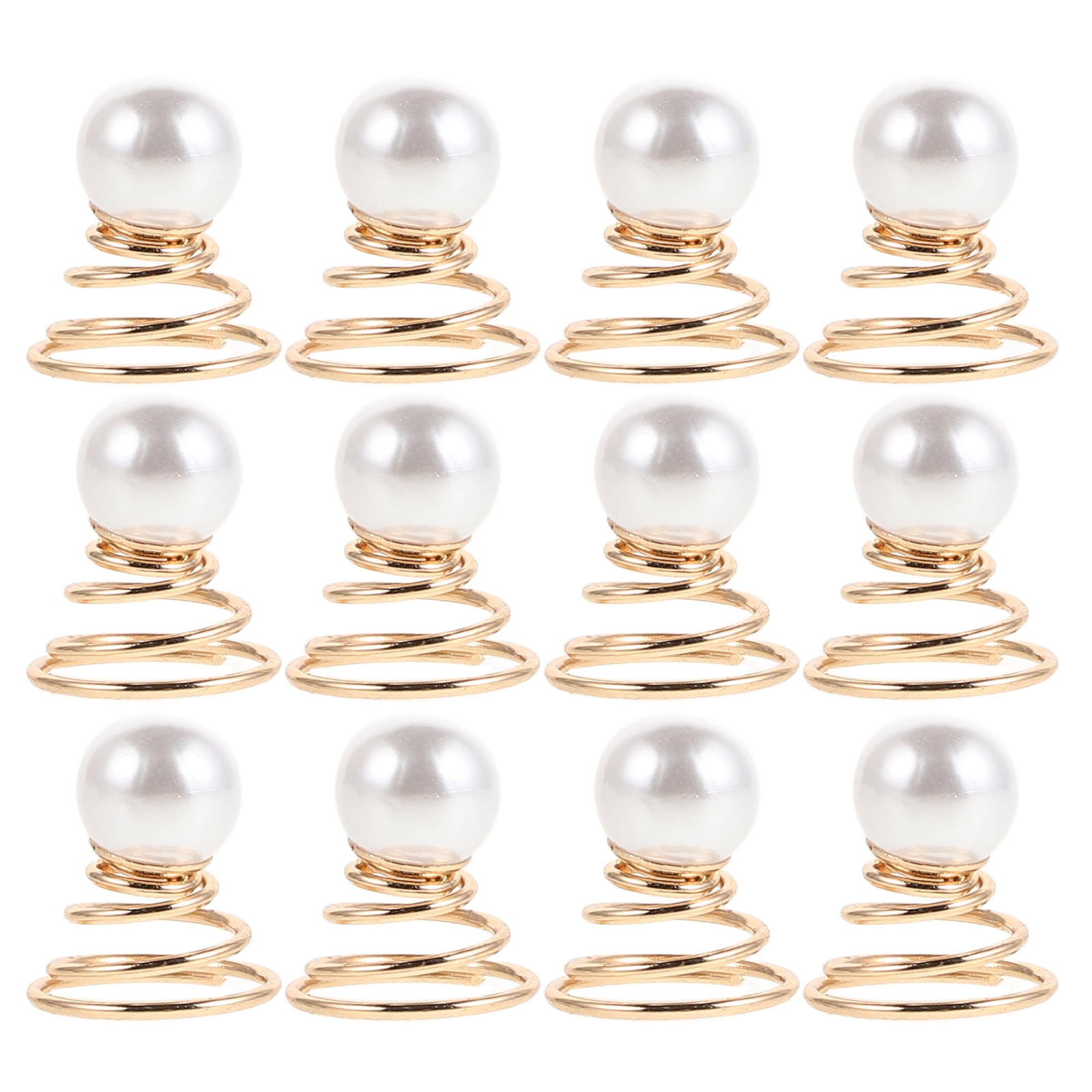 OUNONA Set of 12 Ladies Golden Metal Coil Hairpins with Decorative ...
