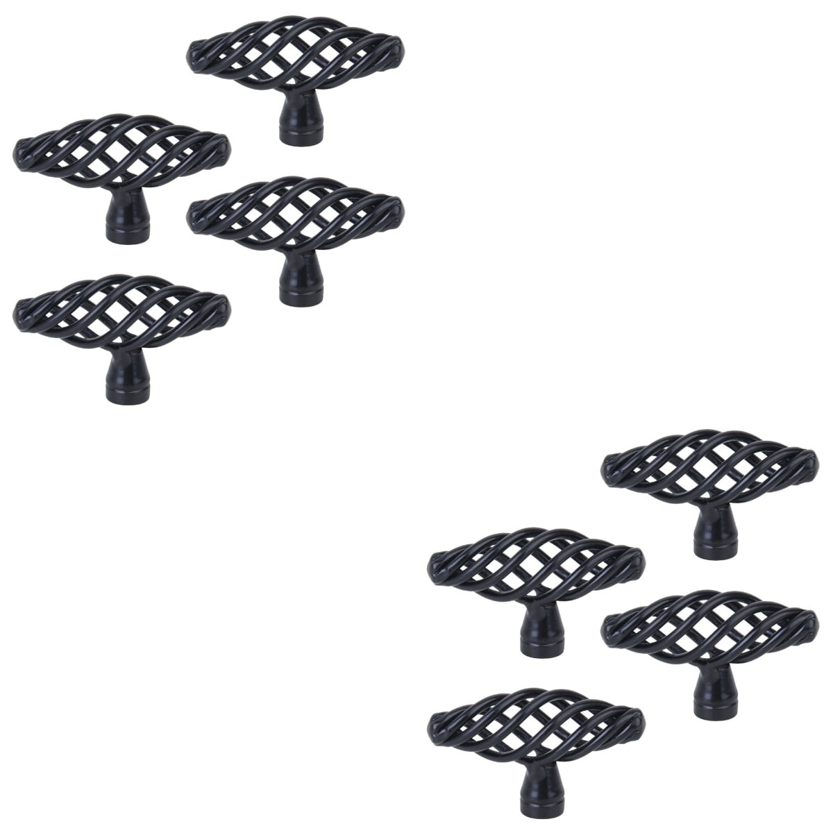 OUNONA Set of 2 Drawer Knobs Black Wire Handle Twist Bird Cage Door ...