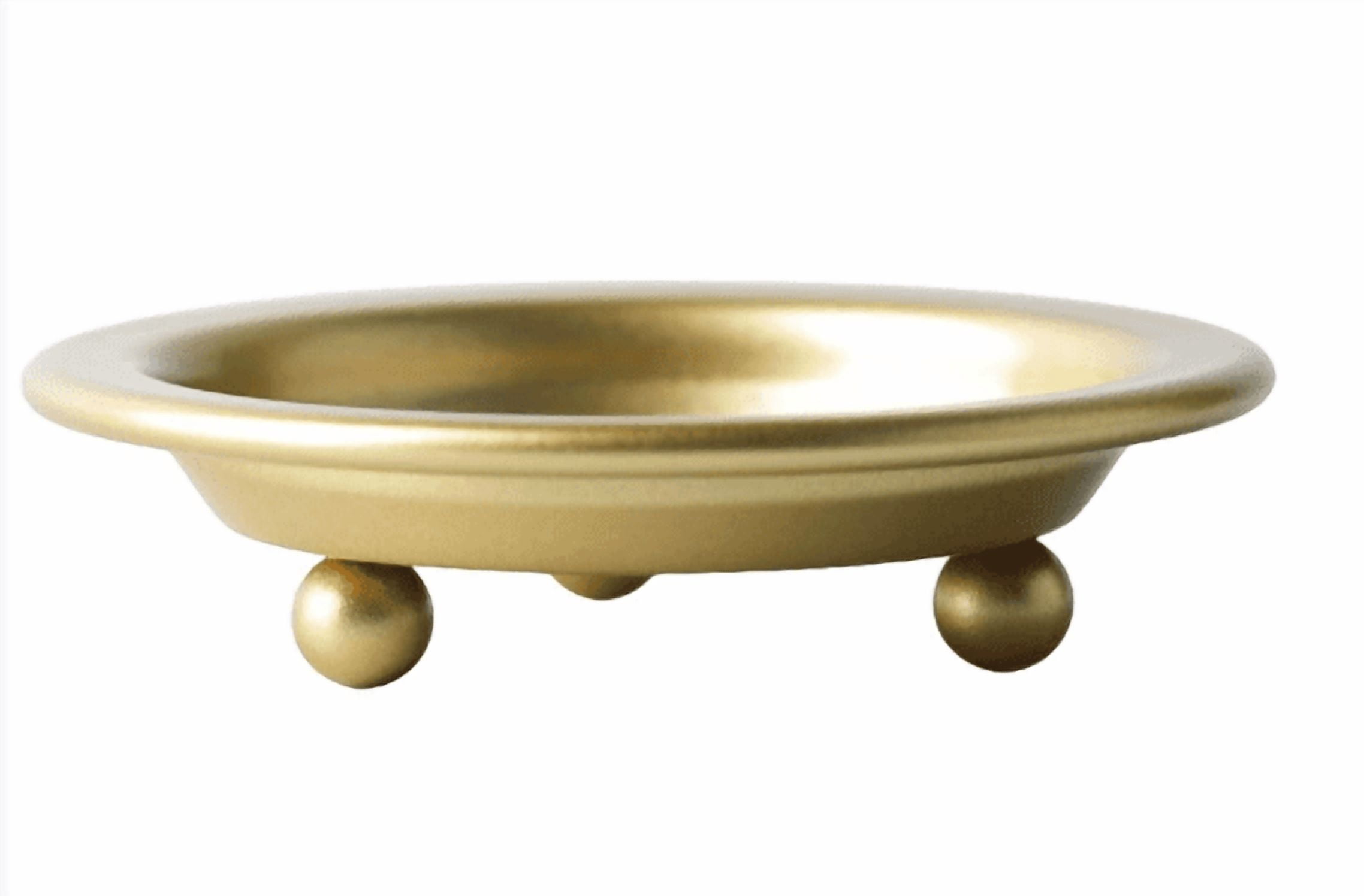 OUNONA Set of 2 Golden Iron Candle Plates: Polished Metal Saucer Trays ...