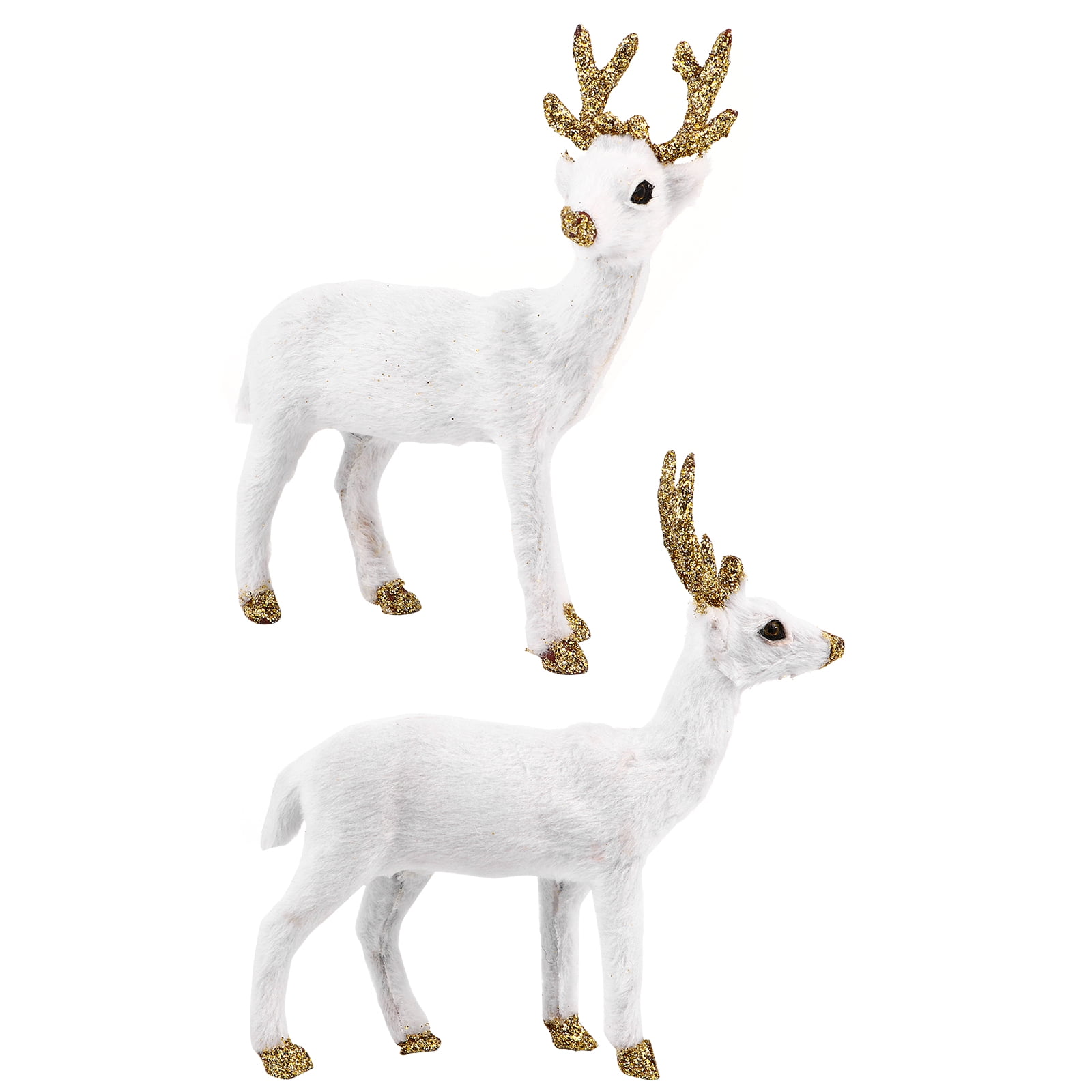 OUNONA Set of 2 Plush Animal Statues Soft Stuffed Dolls Cute Decorative ...