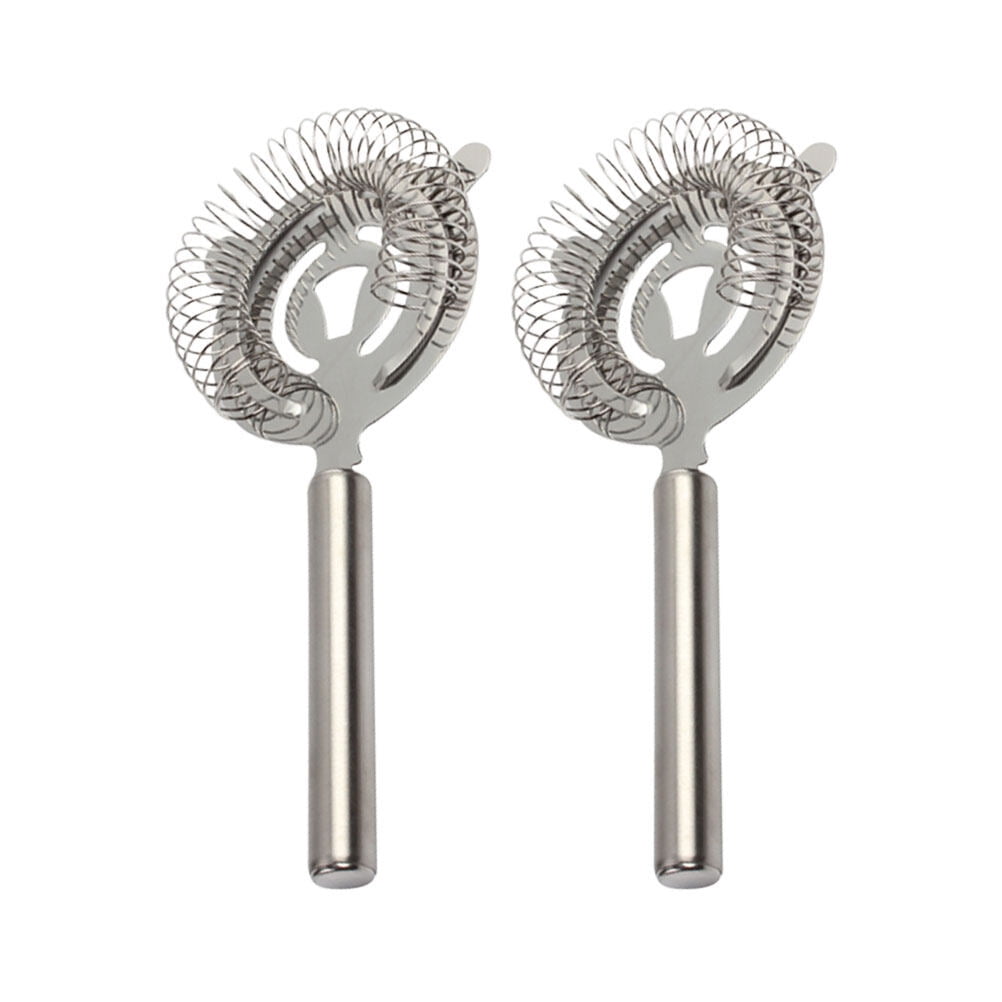 OUNONA Set of 2 Stainless Steel Cocktail Strainers with Handle, Ice ...
