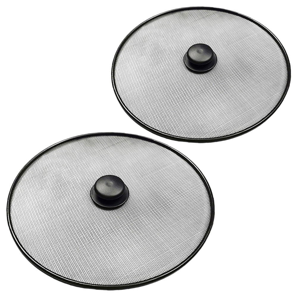 OUNONA 2Pcs Cooking Pan Splatter Guard Stainless Steel Metal Mesh ...