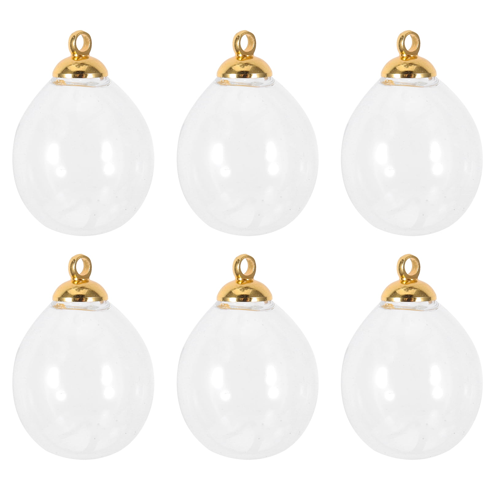 OUNONA Set of 6 Mini Clear Glass Globe Bottles with Lids, Hanging ...
