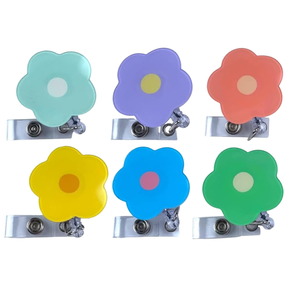 OUNONA 6Pcs Portable Badge Clips with Retractable Reel and Secure Back ...