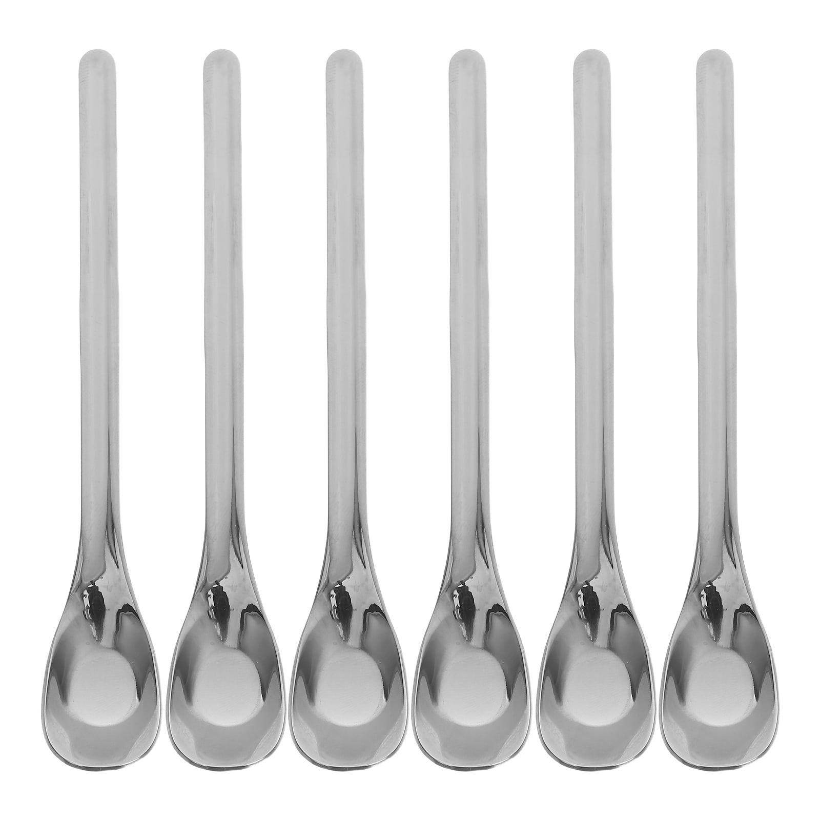 OUNONA Set of 6 Stainless Steel Coffee Spoons with Handle, Honey and ...