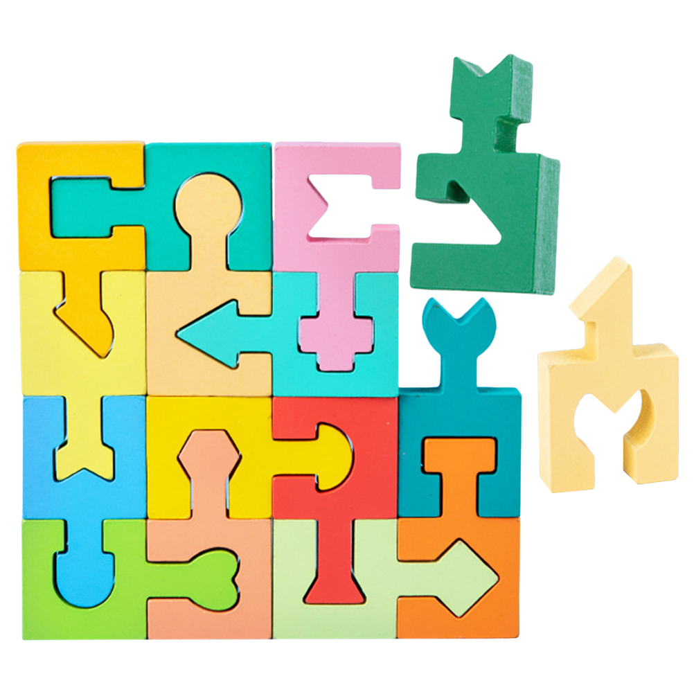 OUNONA Shape Matching Blocks Toddler Puzzles for Toddlers Building ...