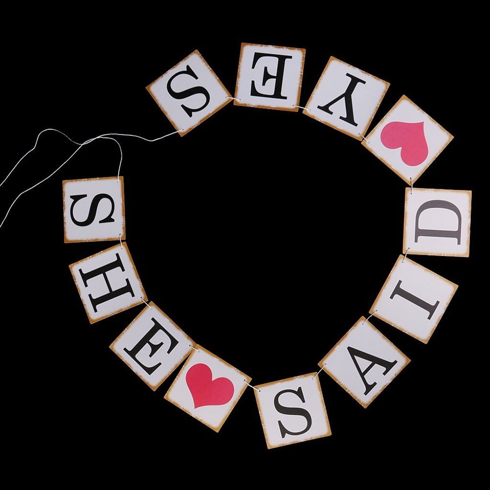 OUNONA She Said Yes Proposal Hanging Flag Wedding Announcement Banner ...