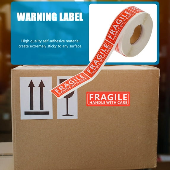 OUNONA Shipping Care Sticker Fragile Adhesive Caution Label Stickers ...