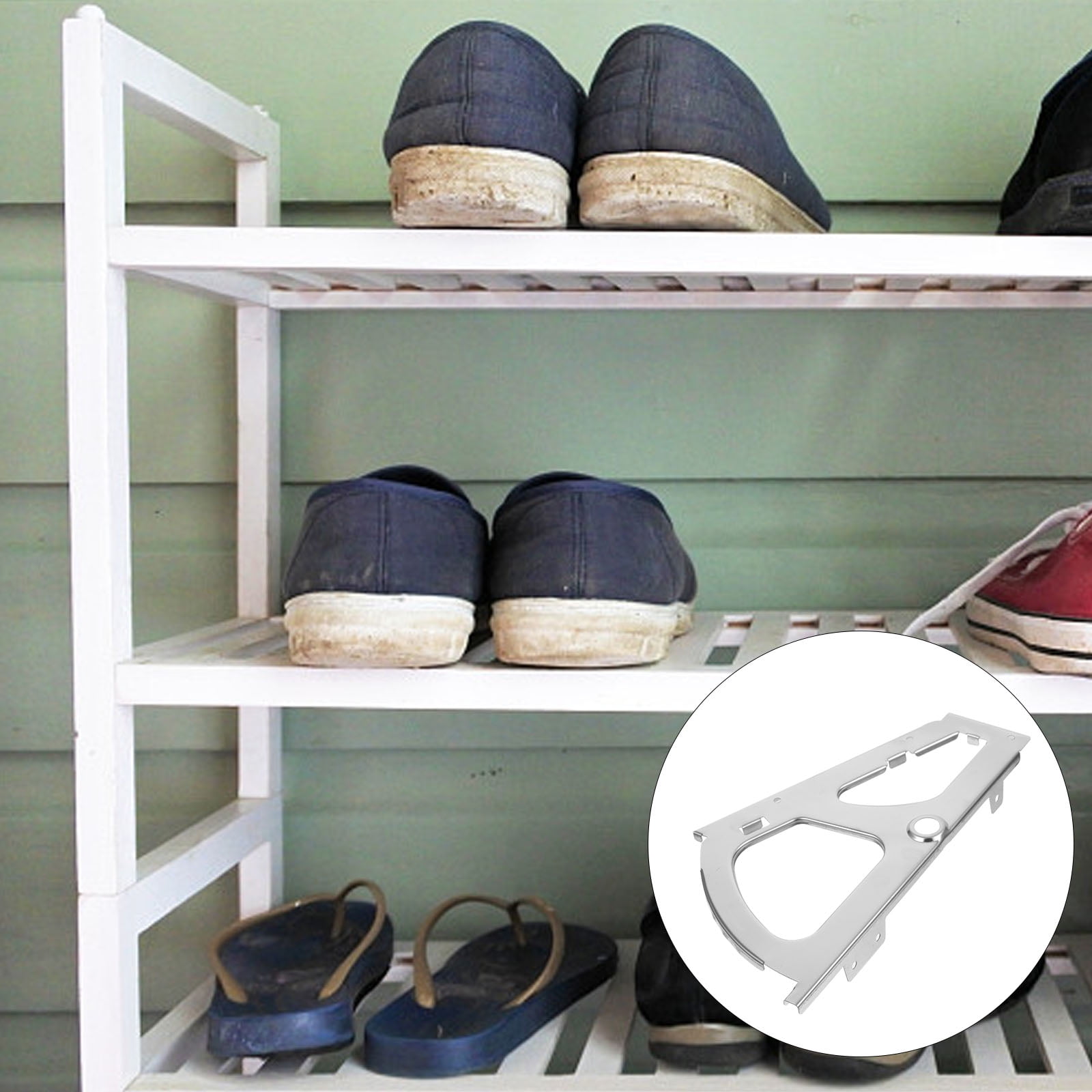 OUNONA Shoe Cabinet Flip Frames Rack for Closet Stainless Steel ...