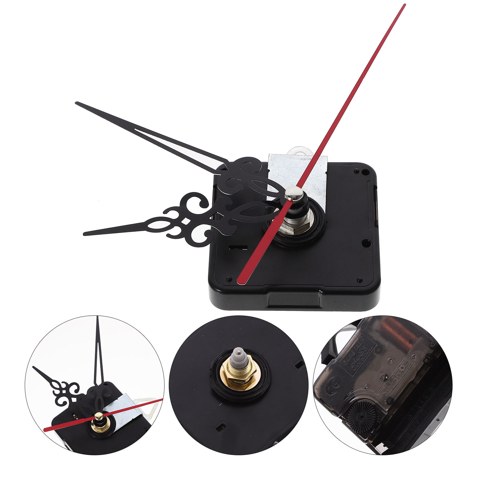OUNONA Silent Sweep Second Quartz Clock Movement Wall Mechanism Black ...